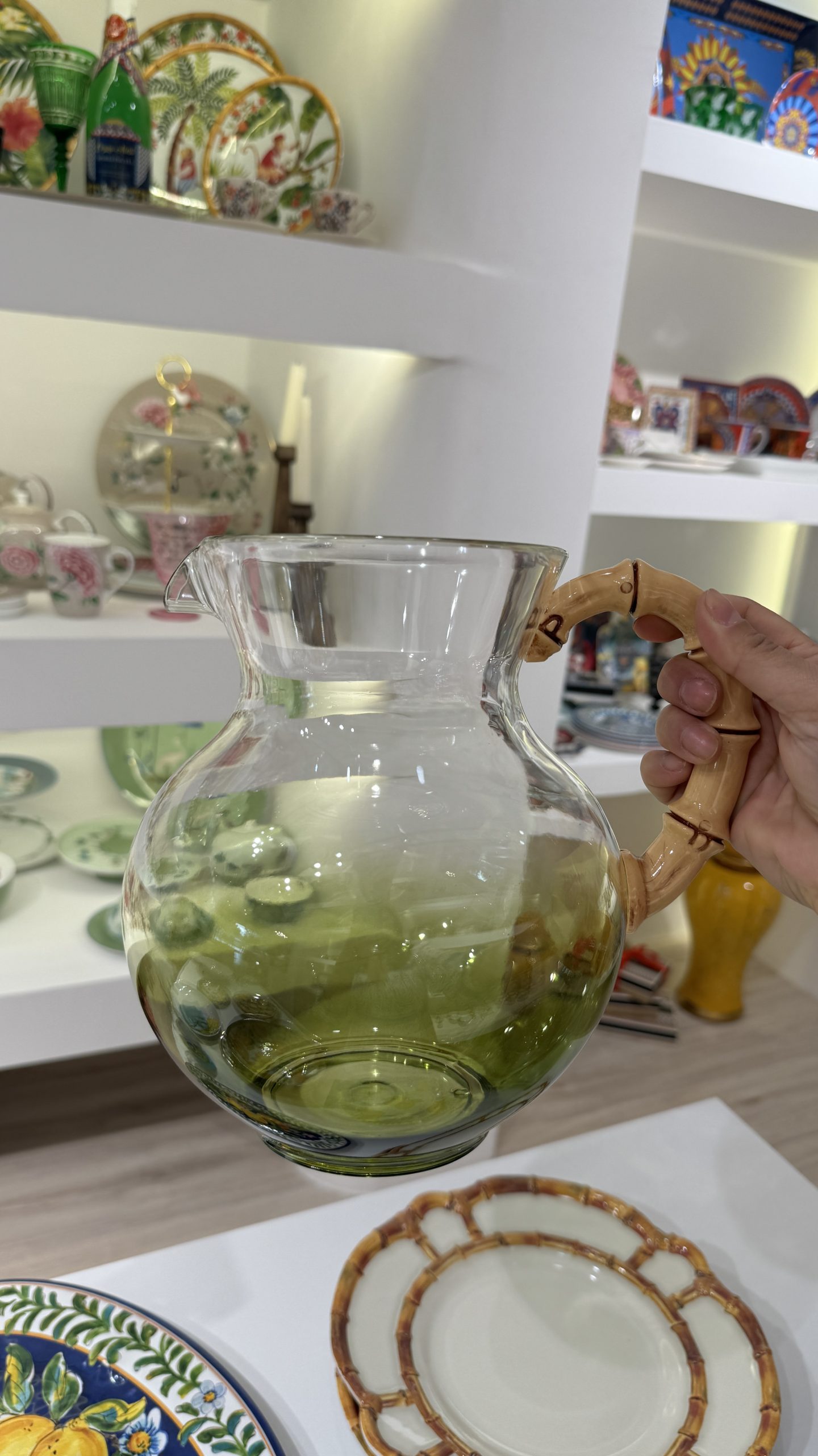 Bambu Yeşil Akrilik Sürahi | Falay Luxury Homeware